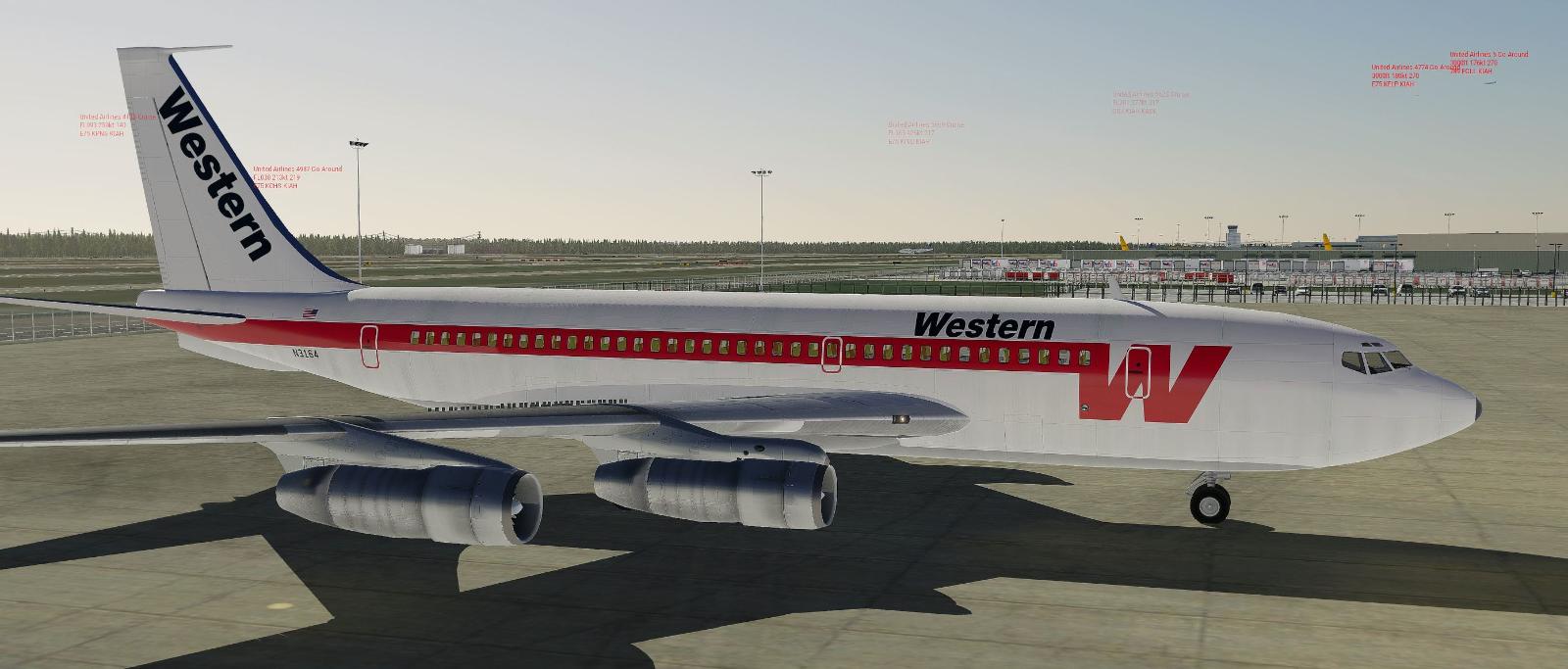 Western Airlines (Flying W Livery) N3164 for Shenshee Boeing 720B ...