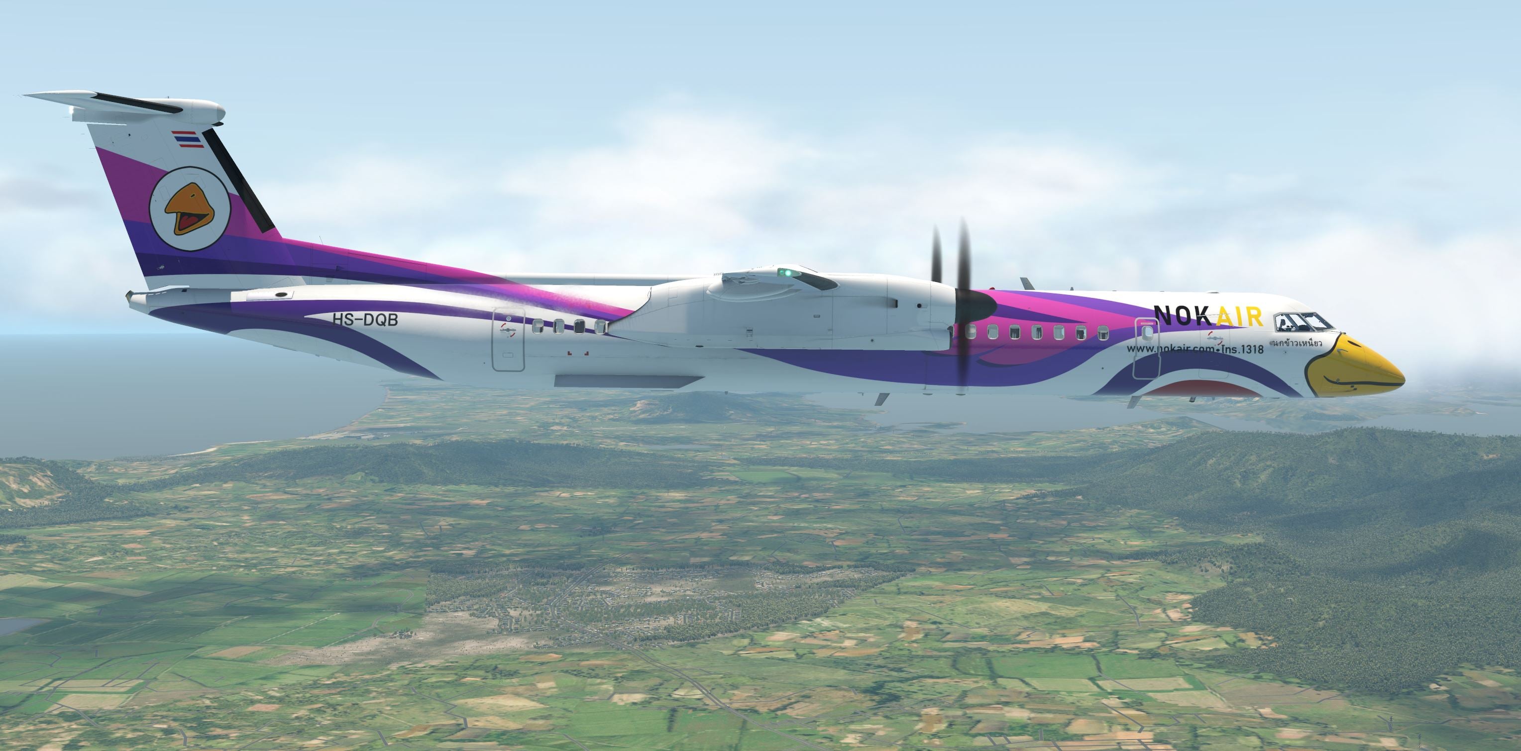 NokAir Q400 (HS-DQB - NOK KAO NEAW) FlyJSim Q4XP - Q4XP by FlyJSim - X ...