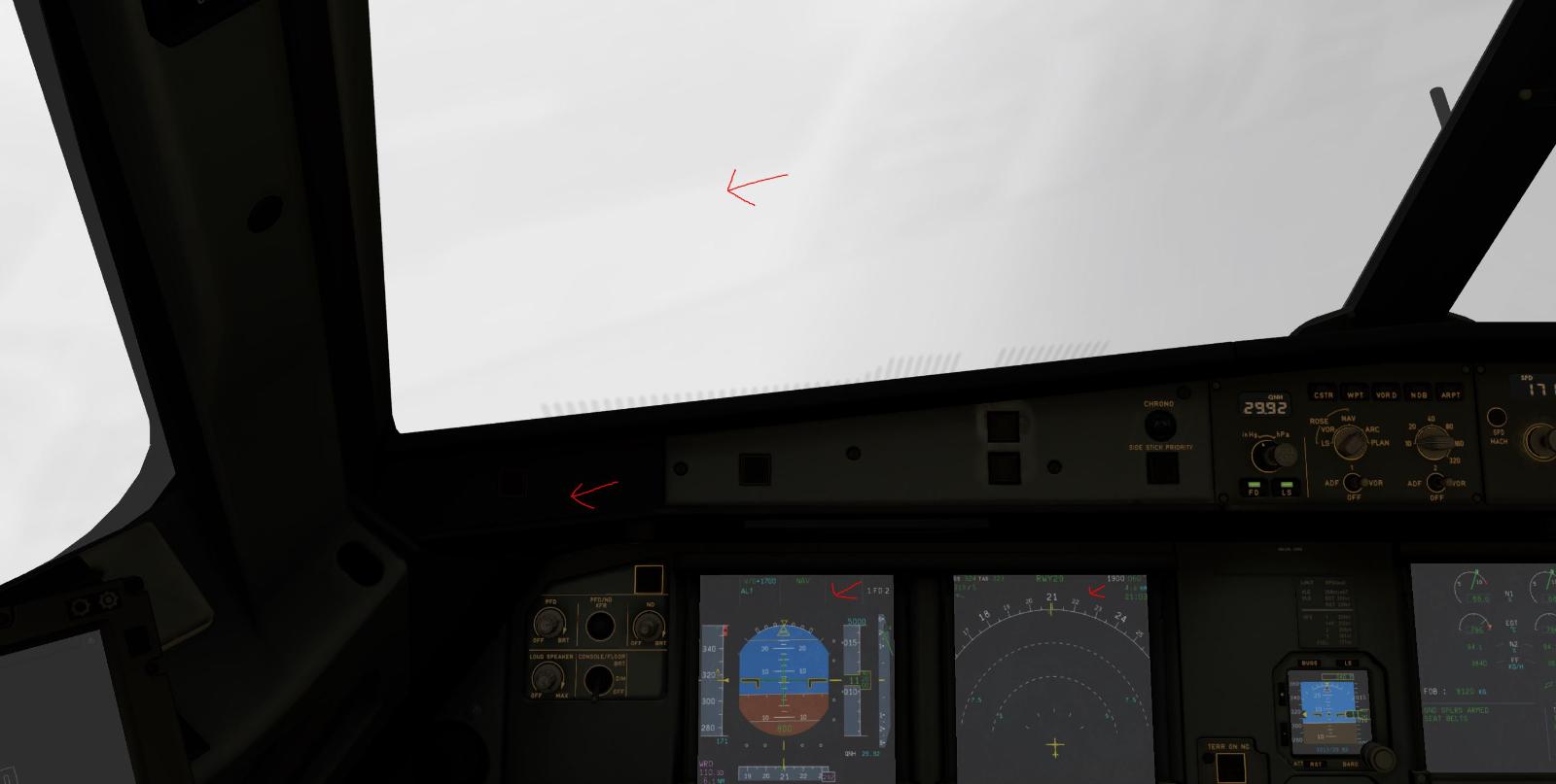 Inverted light effects, when flying through clouds (IMC) at night ...