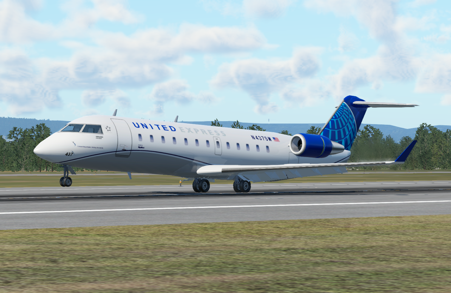 United Express Evo livery for FREEWARE Bombardier CRJ200 N437SW ...