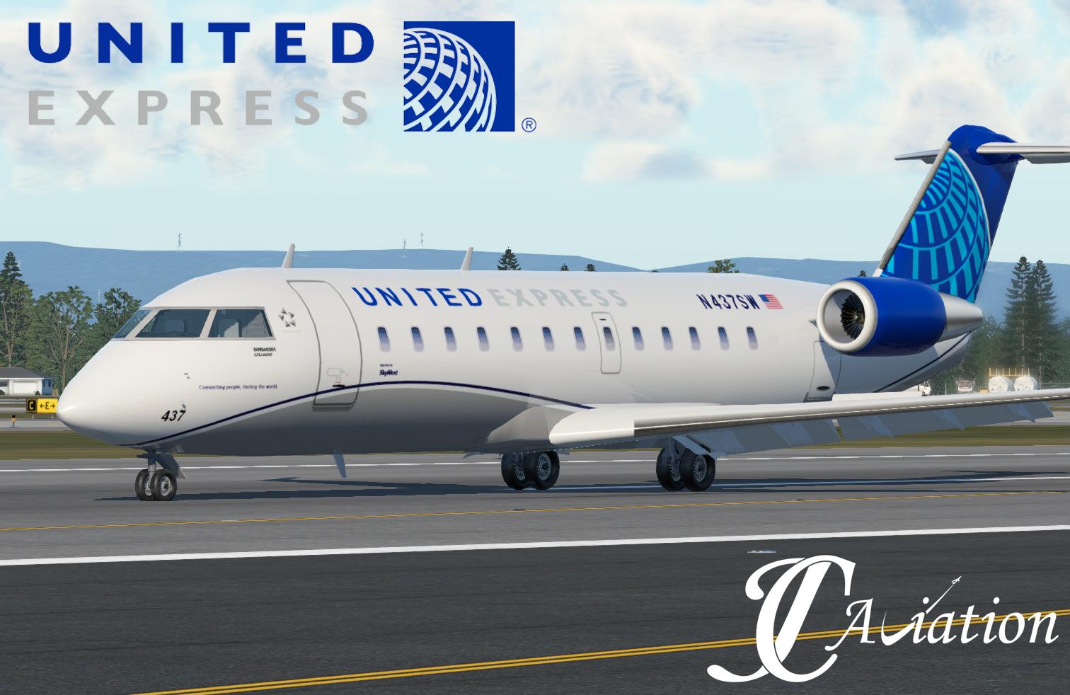 United Express Evo livery for FREEWARE Bombardier CRJ200 N437SW ...