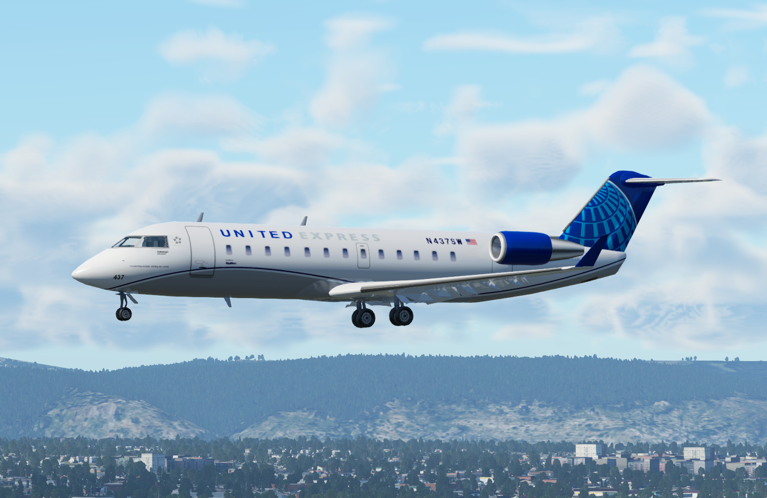 United Express Evo livery for FREEWARE Bombardier CRJ200 N437SW ...