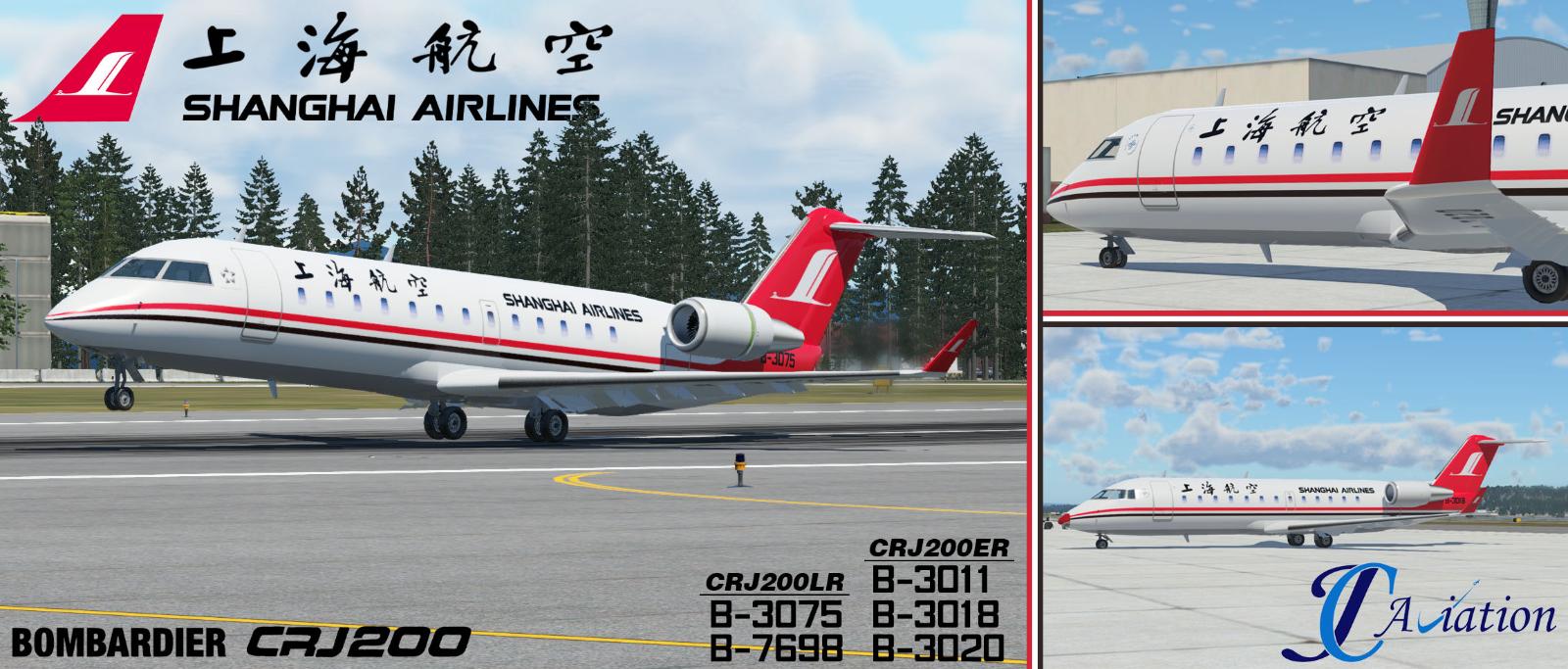Shanghai Airlines Bombardier CRJ200 livery pack - Aircraft Skins ...