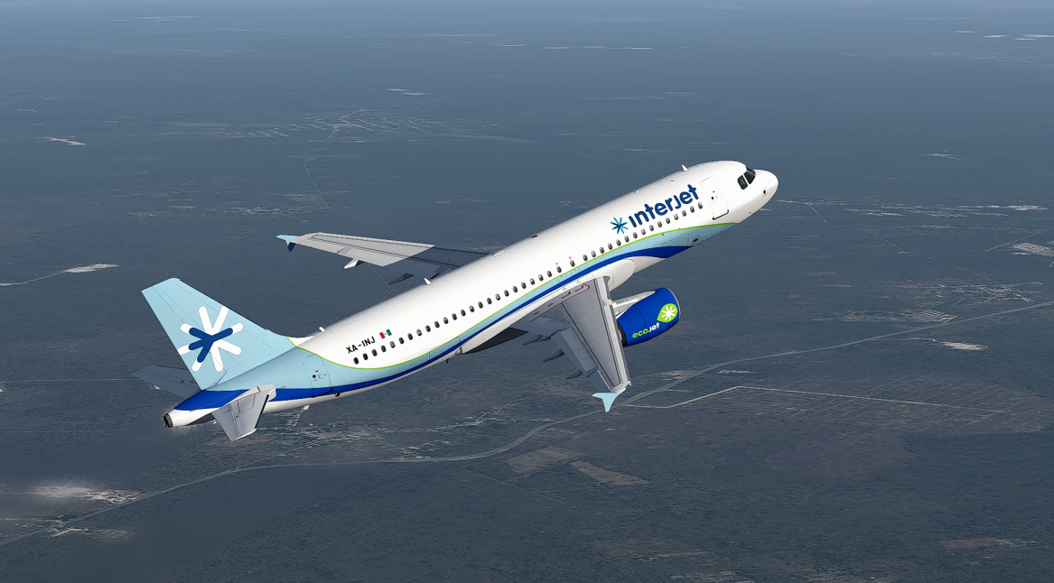 Interjet XA-INJ Ecojet Flight Factor A320 Ultimate livery - Aircraft ...