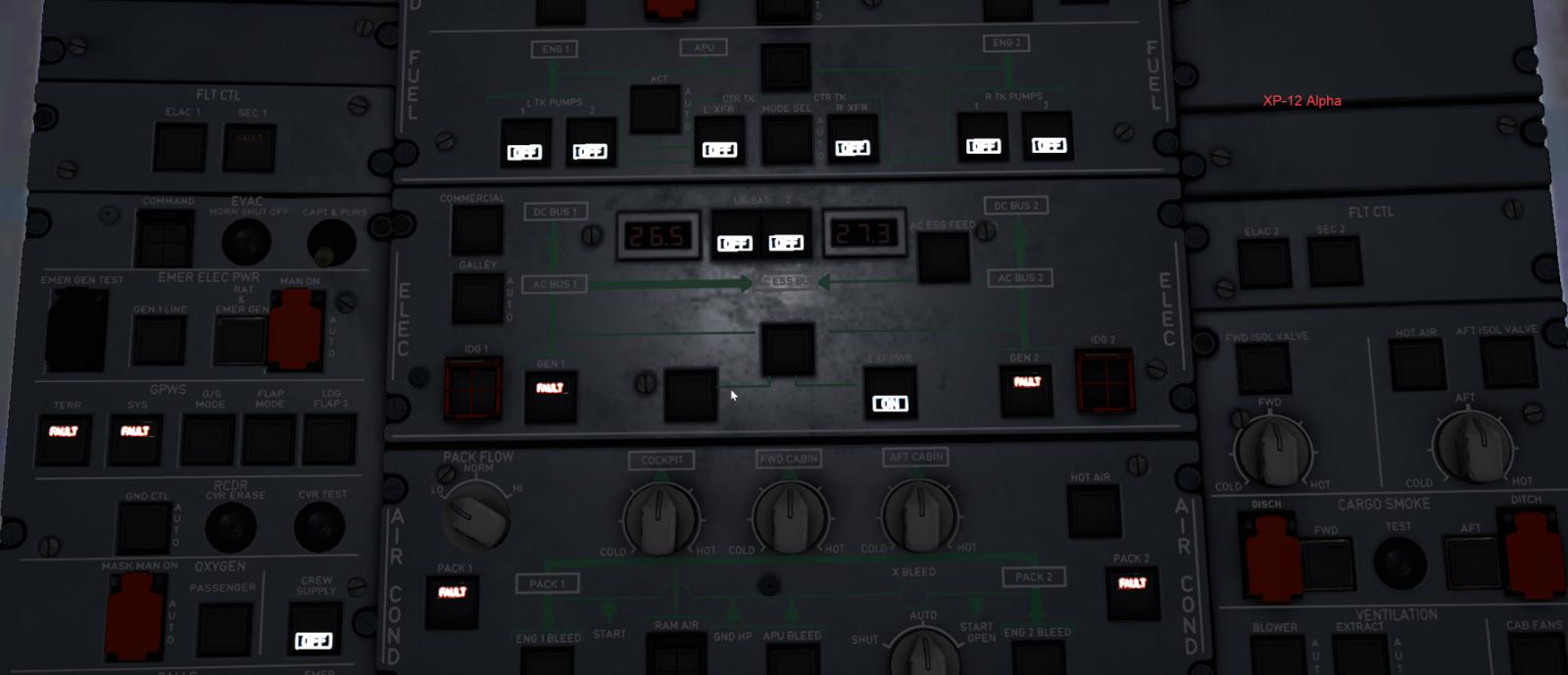A321 overexposed instrument lights with X-Plane 12 Alpha - Airbus A321 ...