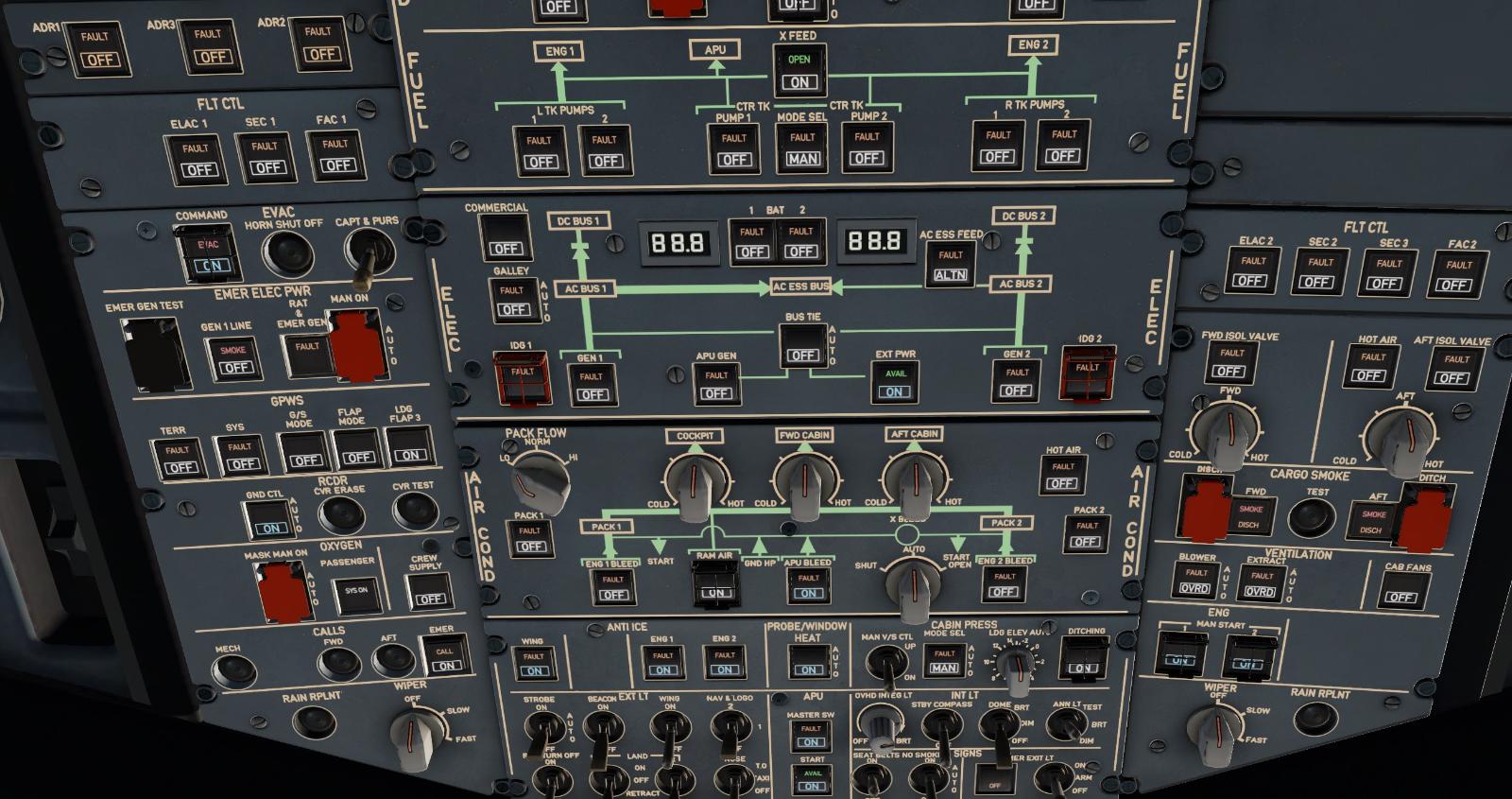 HOLD circle not displayed and odd looking switches - Airbus A319 - X ...