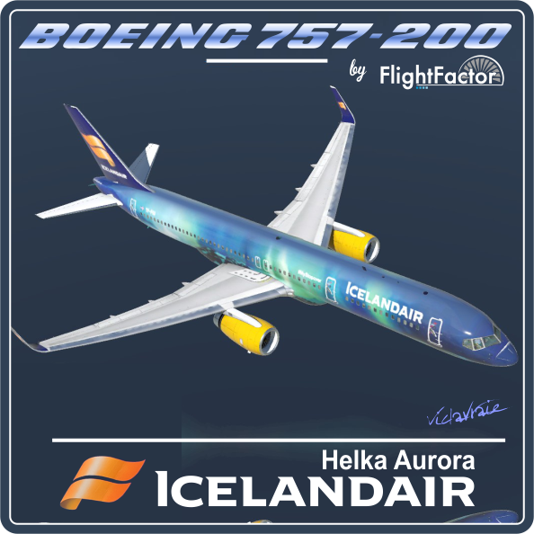B757-200 Flight Factor Icelandair Hekla Aurora TF-FIU livery ...