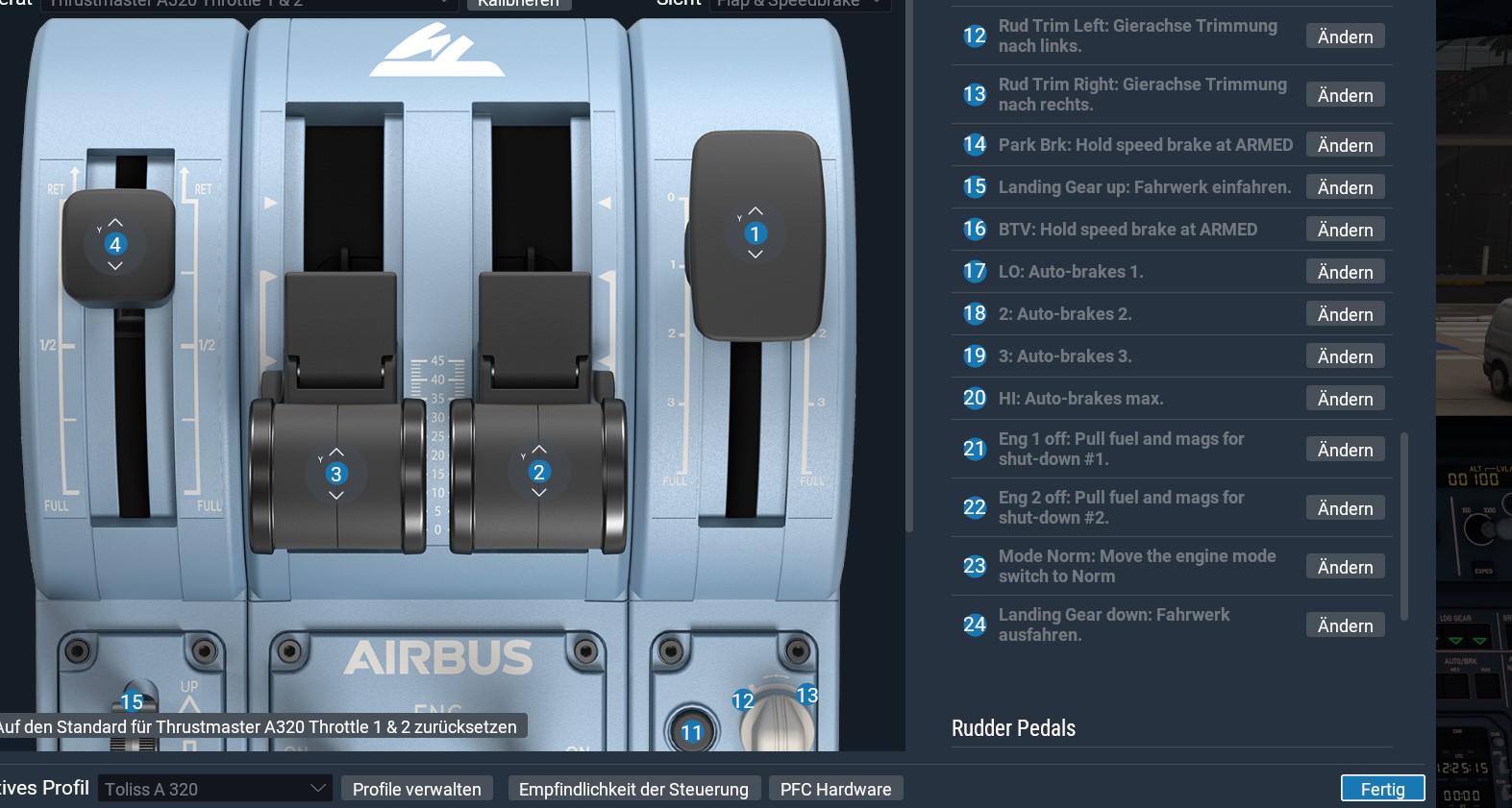 Thrustmaster Throtle Quadrant in ToLiss Airbus A 321 - Airbus A321 - X ...