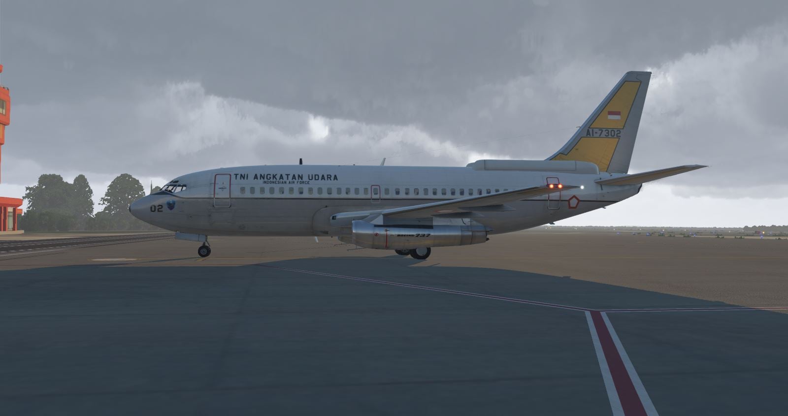 FLYJSIM 732 v3 Livery Indonesian Air Force AI-7302 Boeing 737-2X9 ...