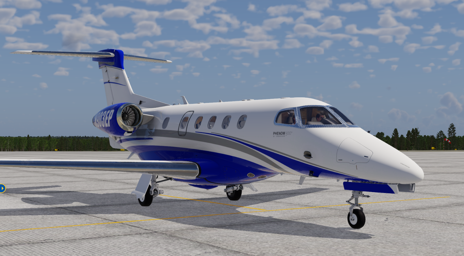 N903EP Blue and White livery for the Aerobask Embraer Phenom 300 ...