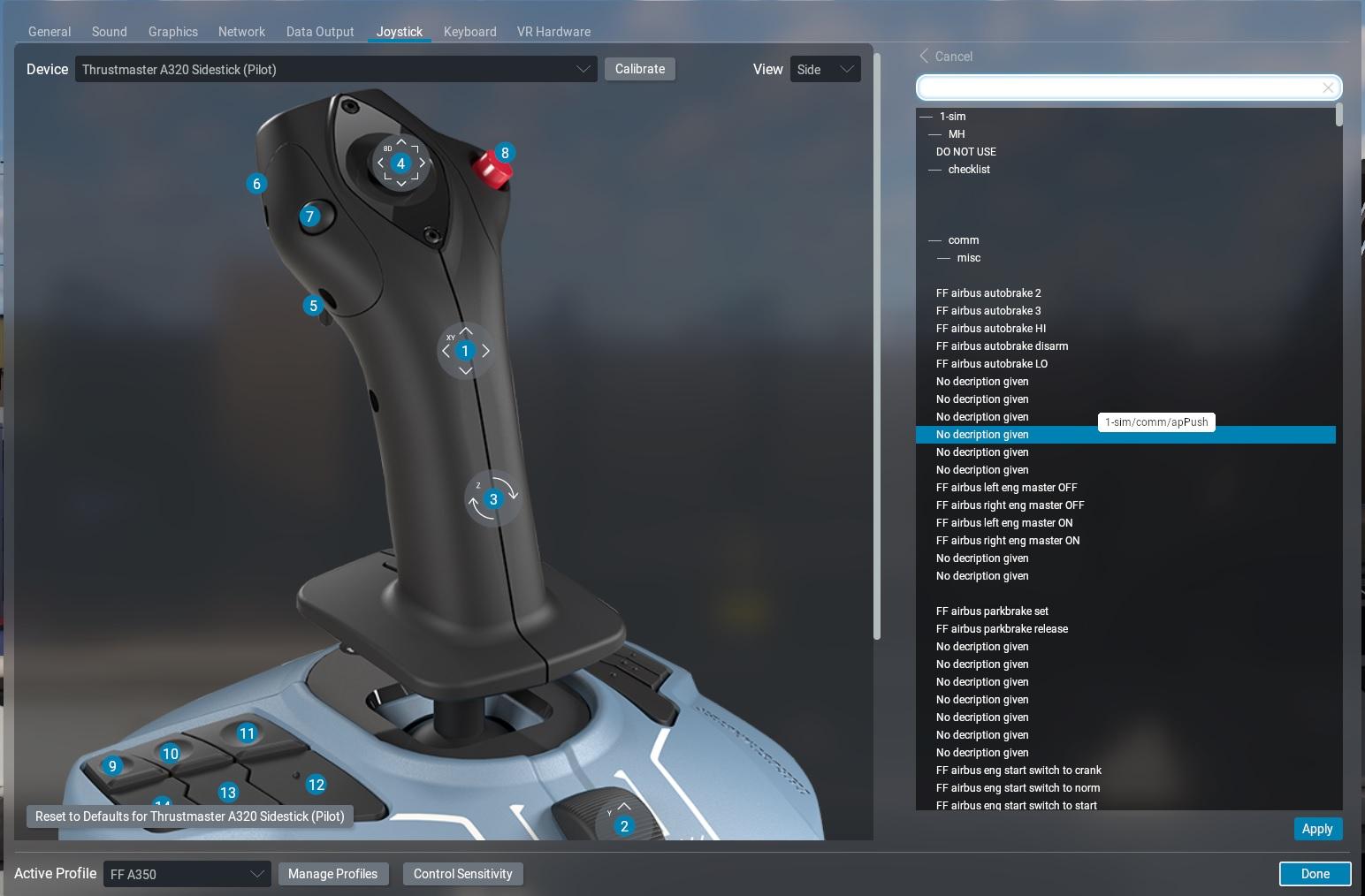 Map AP1 button to joystick? - A350 by FlightFactor - X-Plane.Org Forum