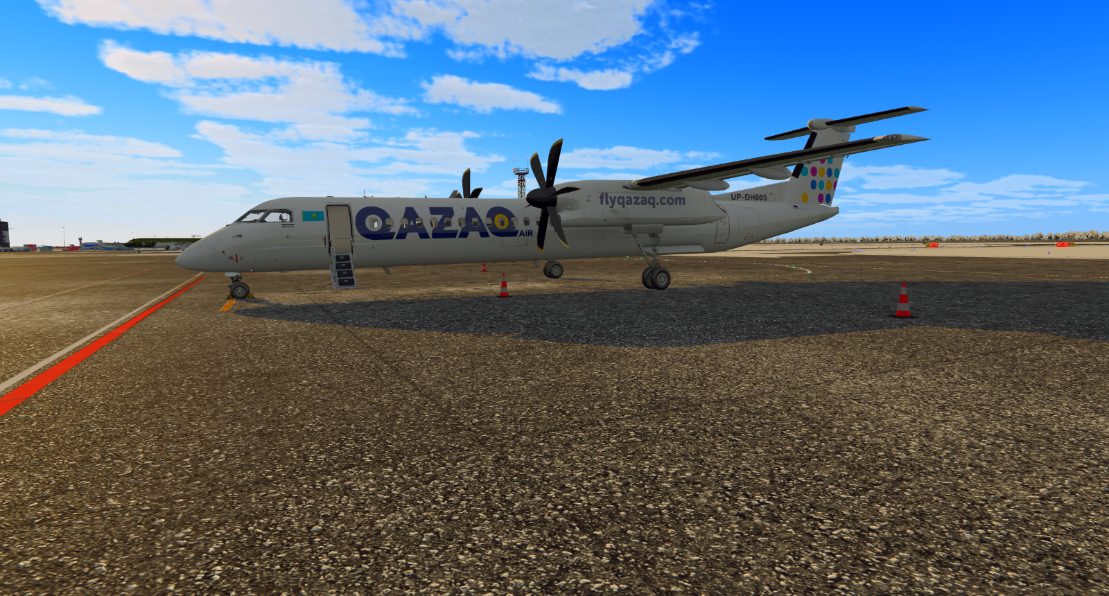 FlyJSim Dash 8 Q400 Qazaq Air UP-DH005 - Aircraft Skins - Liveries - X ...