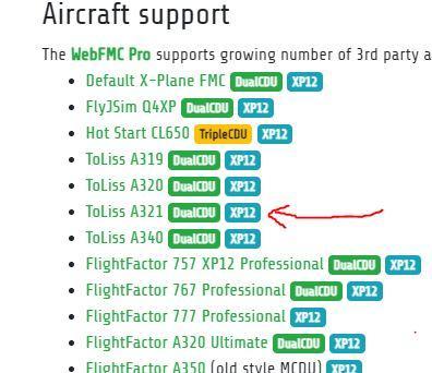 Does WEBFMC work with Tolis A321 for XP12? - WebFMC - X-Plane.Org Forum