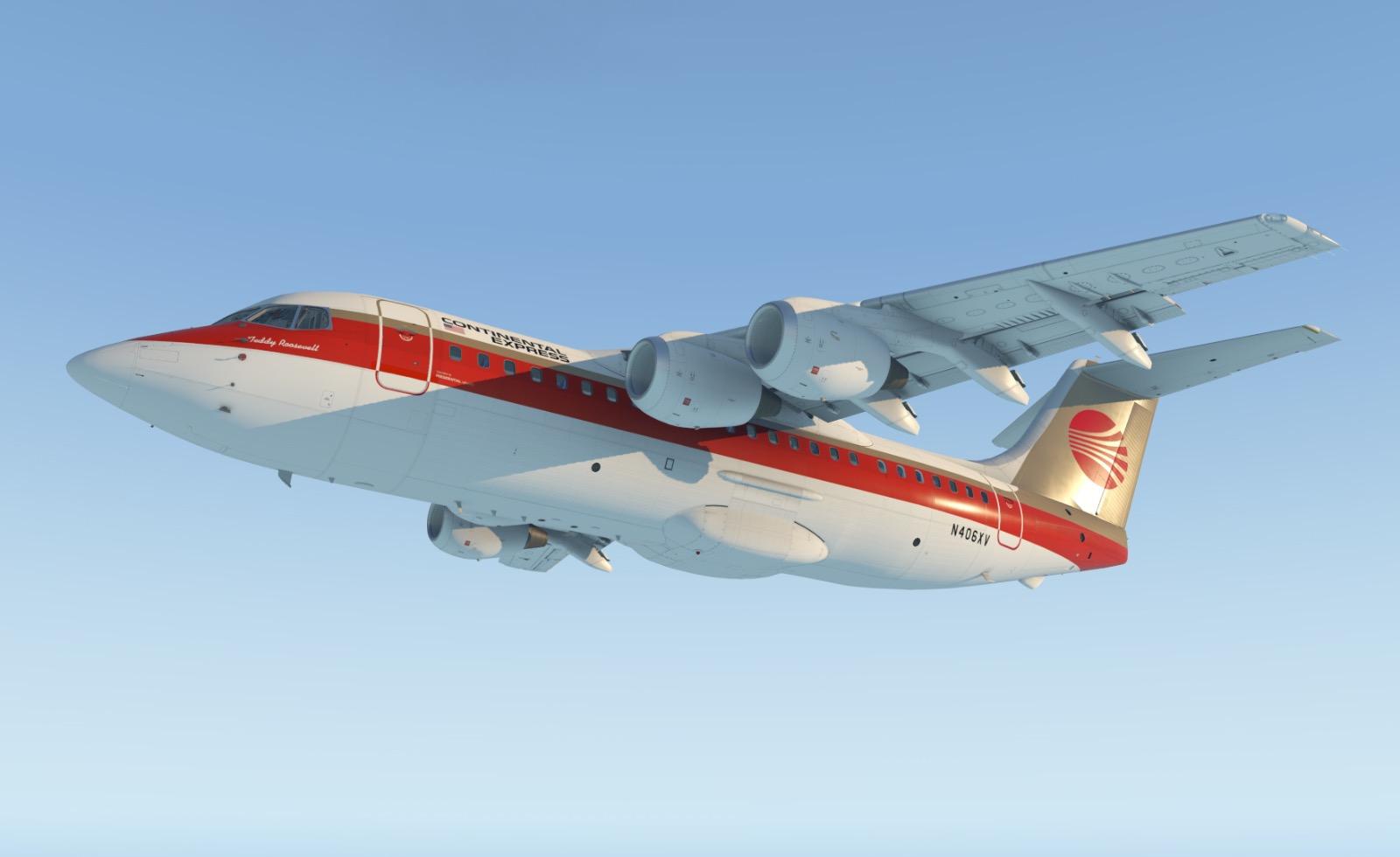 Continental Express (XV) - BAe 146-200 by JustFlight - Aircraft Skins ...