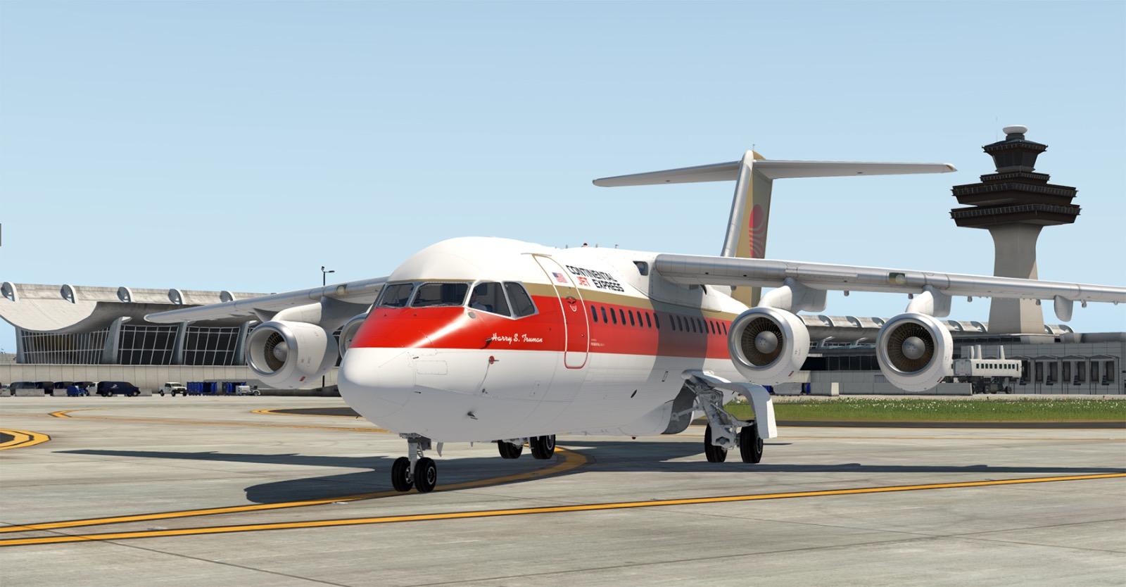 Continental Express (XV) - BAe 146-200 by JustFlight - Aircraft Skins ...