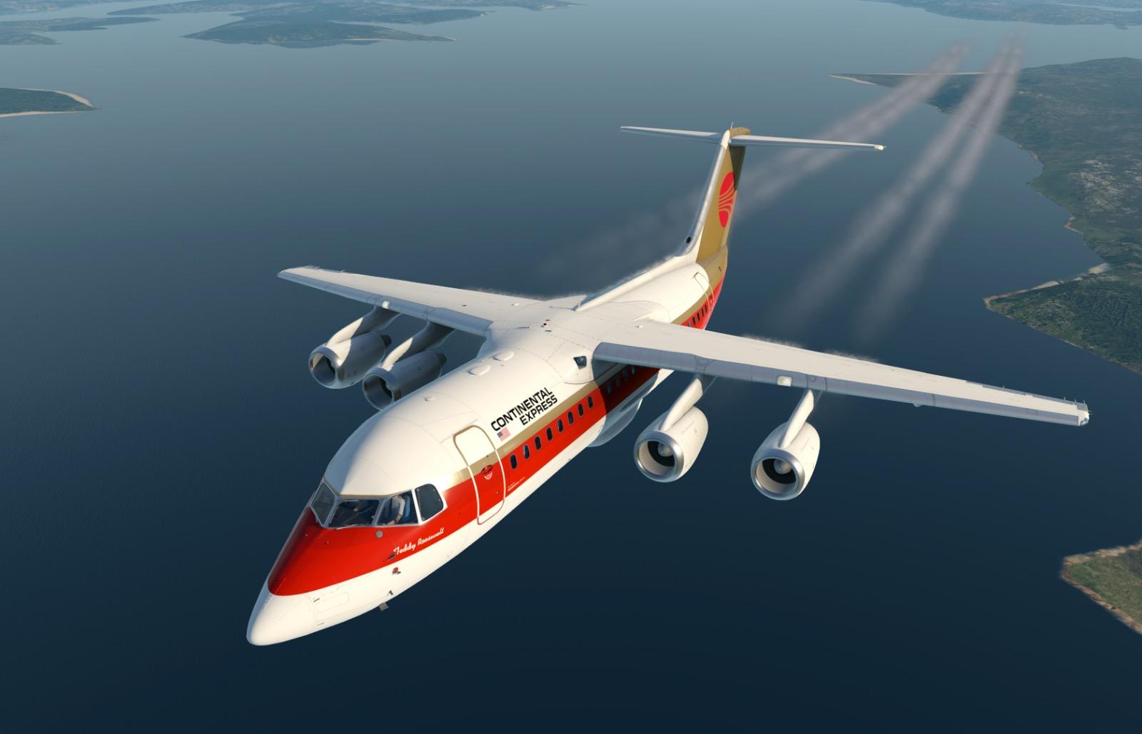 Continental Express (XV) - BAe 146-200 by JustFlight - Aircraft Skins ...