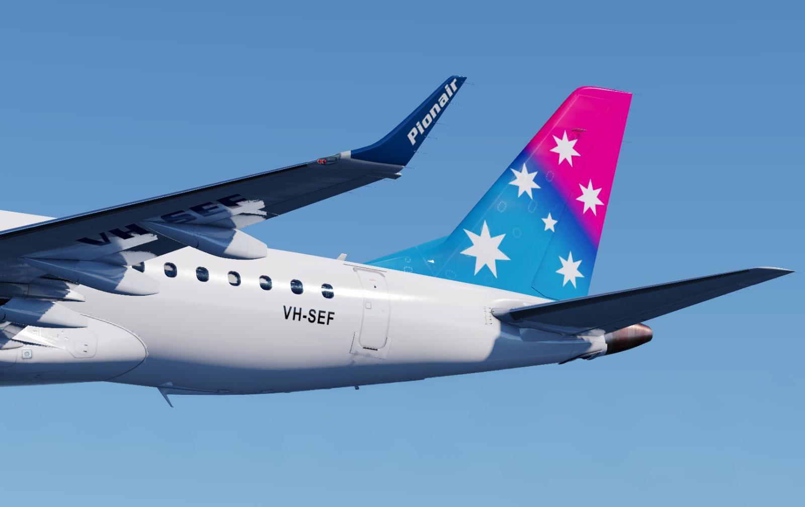 Embraer E190 Pionair VH-SEF - E-Jets Family by X-Crafts - X-Plane.Org Forum