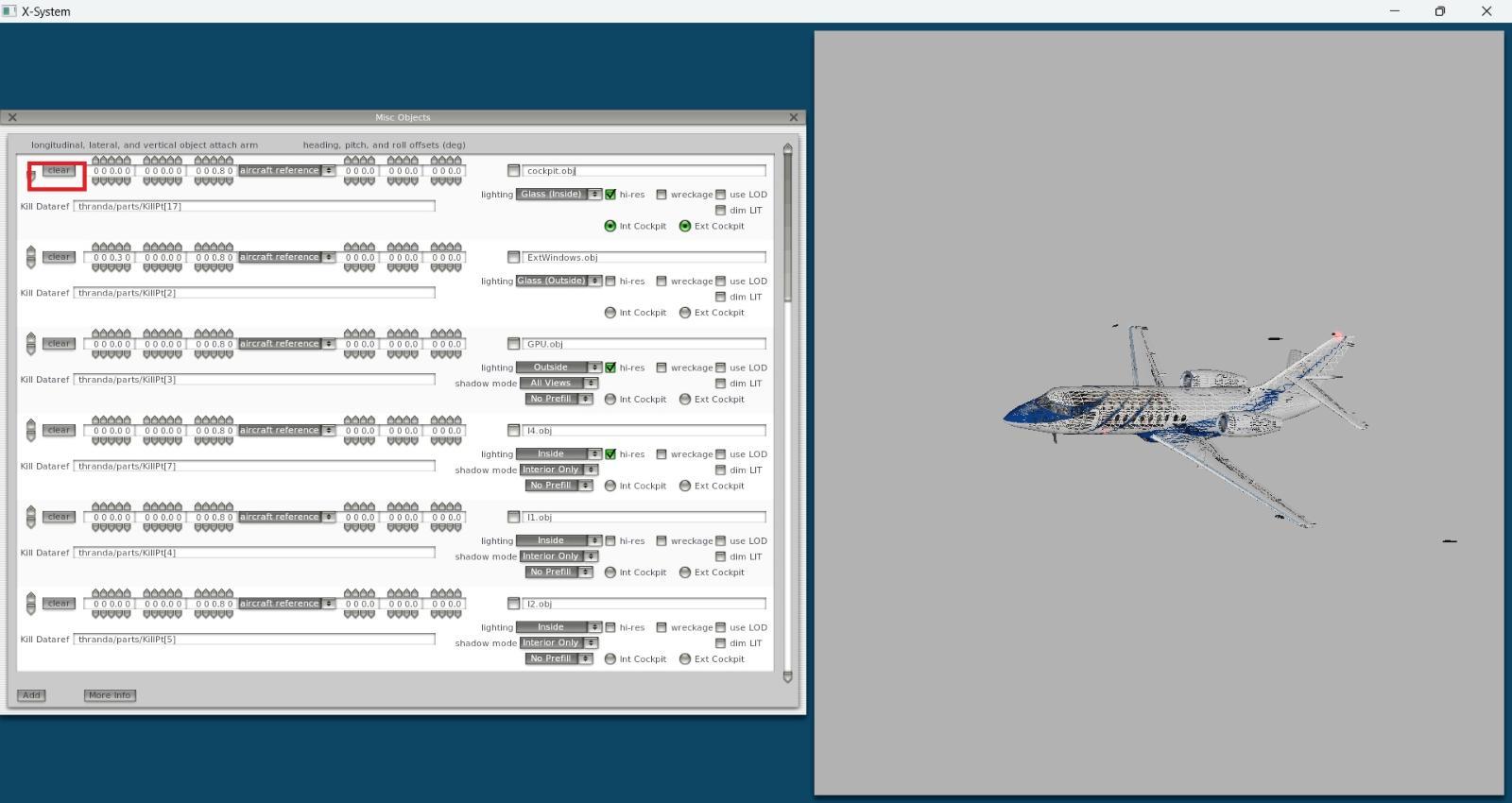 Why can I not remove this object in plane-maker attached to plane ...