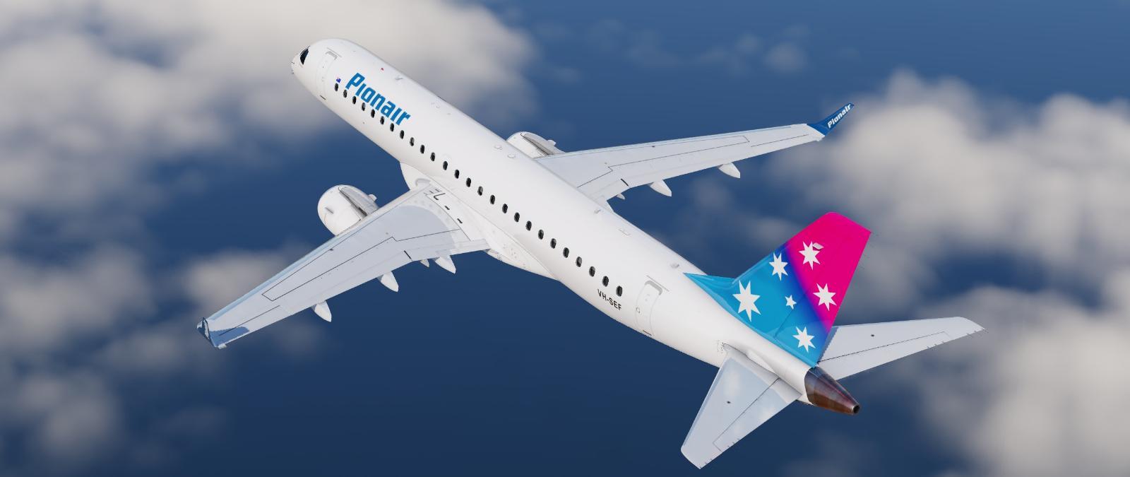 Embraer E190 Pionair VH-SEF - E-Jets Family by X-Crafts - X-Plane.Org Forum
