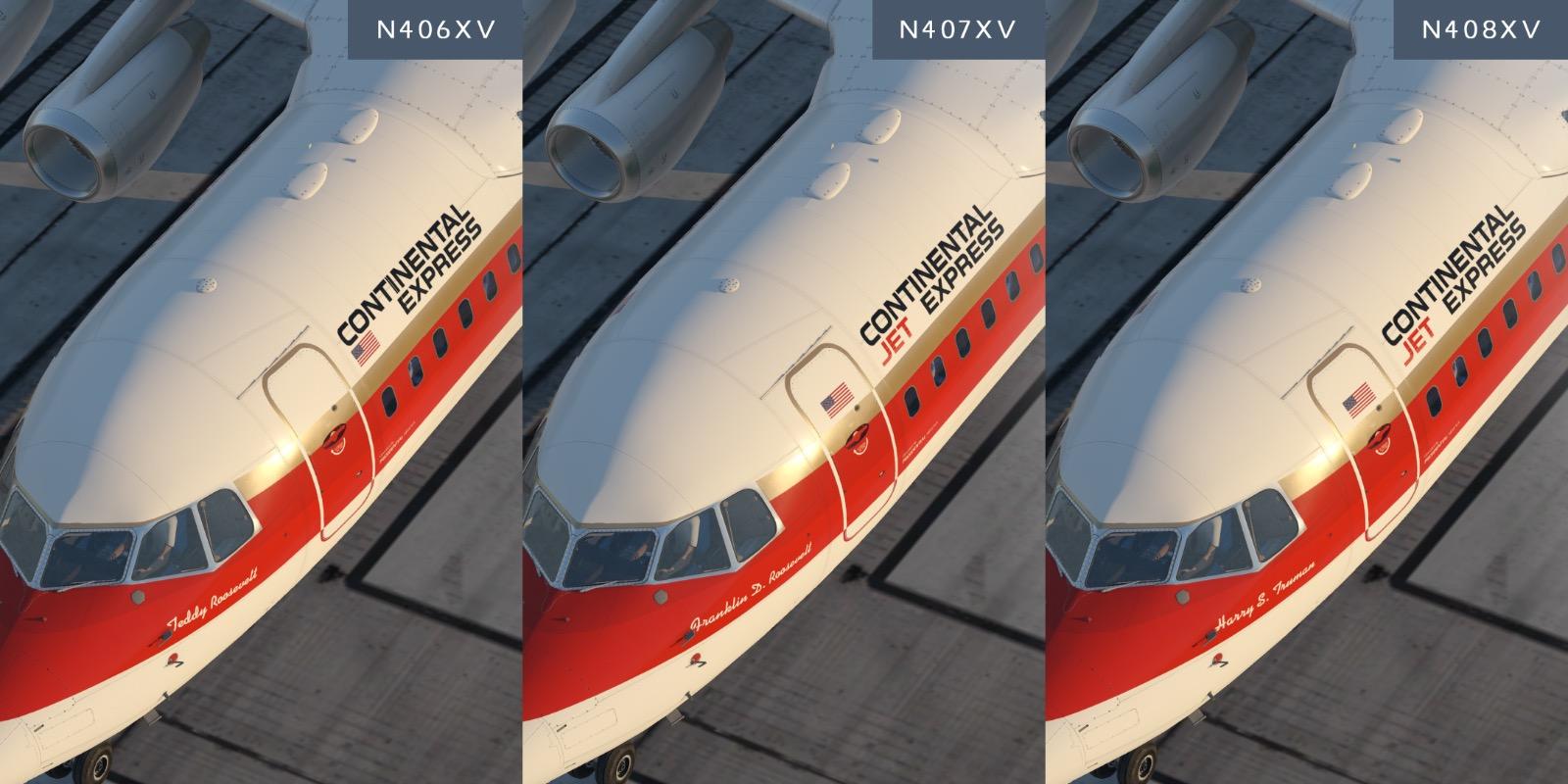 Continental Express (XV) - BAe 146-200 by JustFlight - Aircraft Skins ...