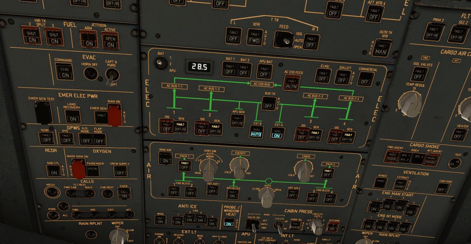 The button in the A340-600 looks very wired in xplane12 - Airbus A340 ...