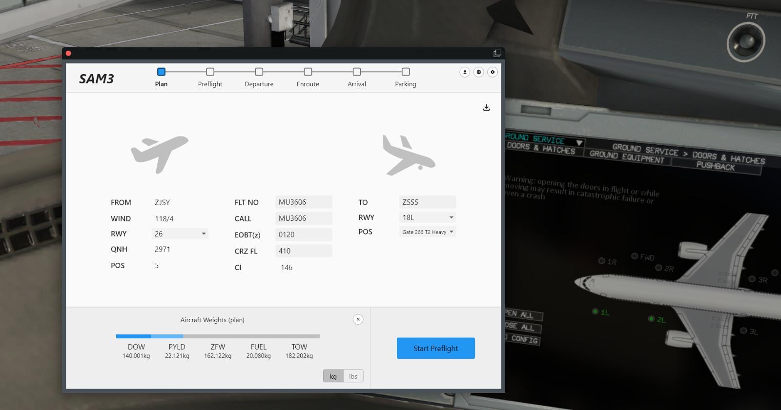SAM ground services not loading passenger for flightfactor A350 in ...