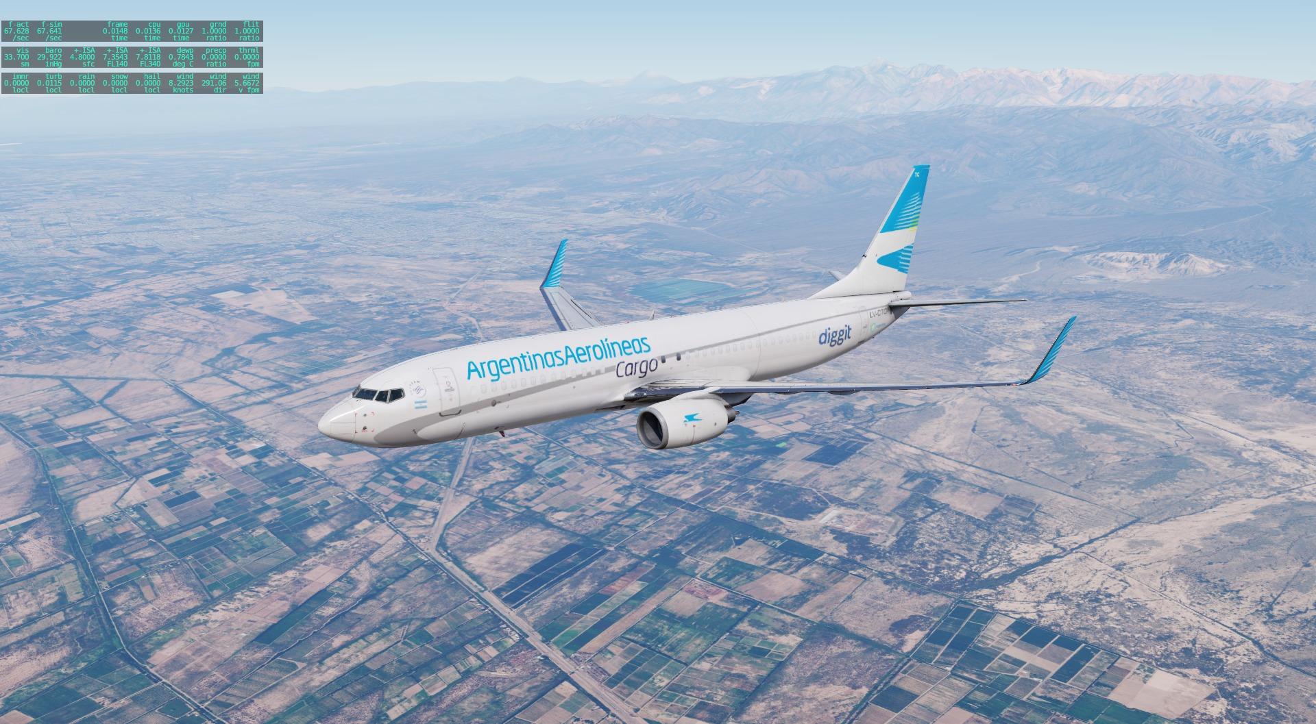 Boeing 737-800 Cargo Aerolineas Argentinas Zibo Mod - Zibo 737 - X ...