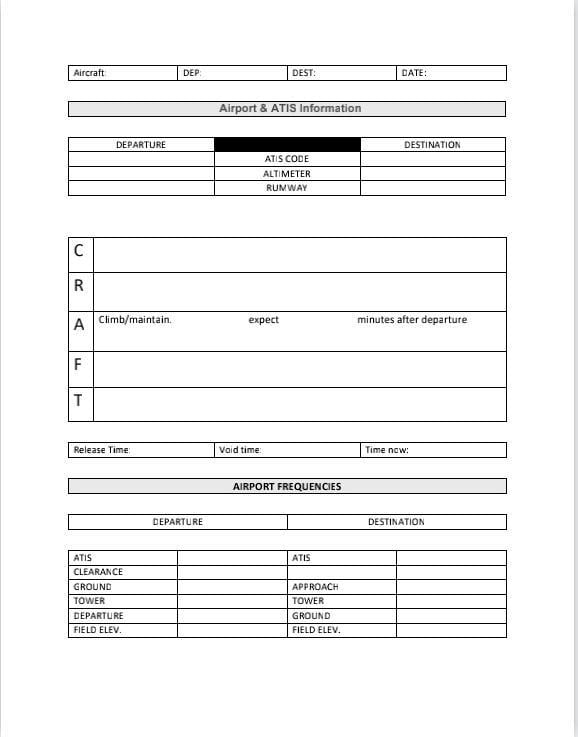 IFR Clearance Sheet - Utilities - X-Plane.Org Forum