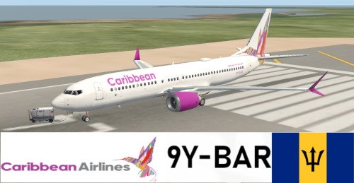 Caribbean Airlines Boeing 737 MAX 8 (MaxteamDesgin) 9Y-BAR - Aircraft ...