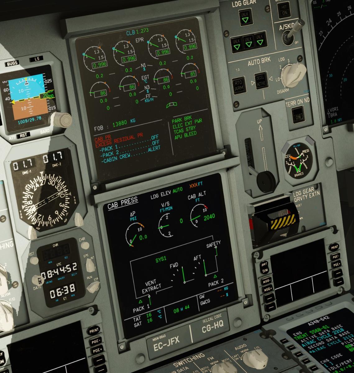 Cabin Excess Residual Pressure Alert - Airbus A340-600 - X-Plane.Org Forum