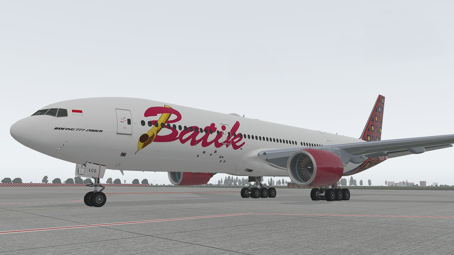 Batik Air Indonesia PK-LCG (Airbus tail) for Flight Factor B777-200ER ...