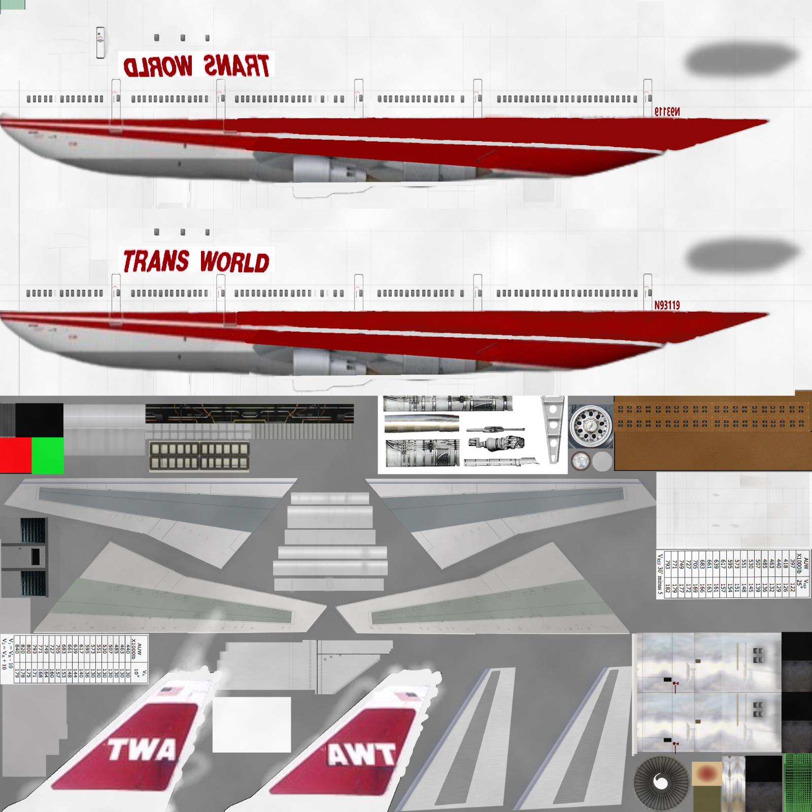TWA Livery For The ghun1 747-100 - Aircraft Skins - Liveries - X-Plane ...