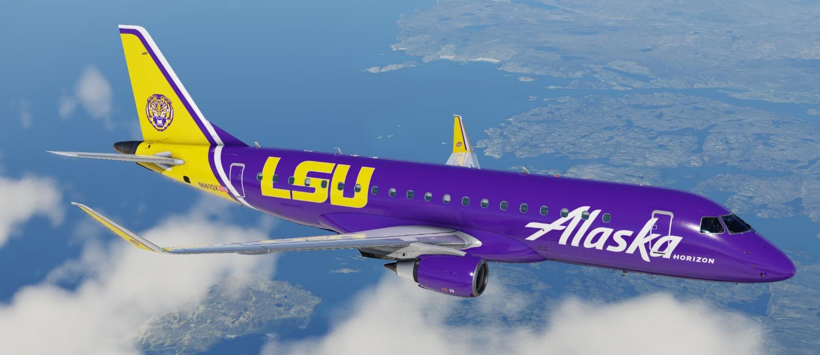 Alaska by Horizon LSU Tigers (Fictional) Livery for E-Jets E-175 by X ...