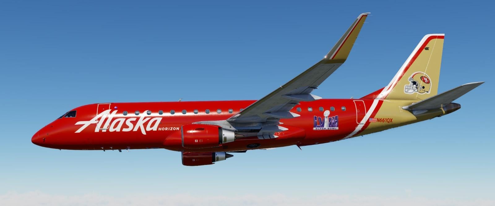 Alaska by Horizon San Francisco 49ers (Fictional) Livery for E-Jets E ...