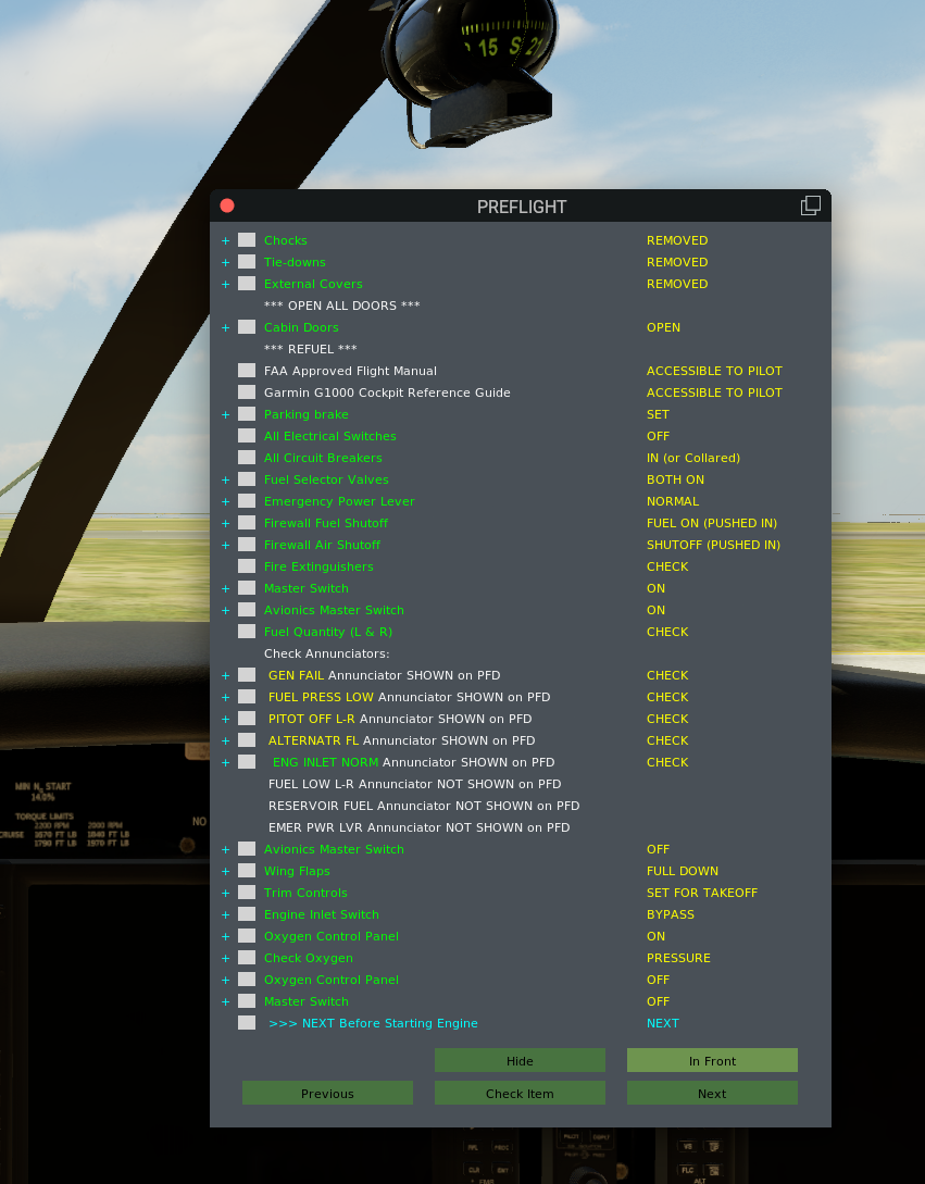 Checklist Kodiak_100_clist.txt for XP12 version of Daher Kodiak 100 by ...