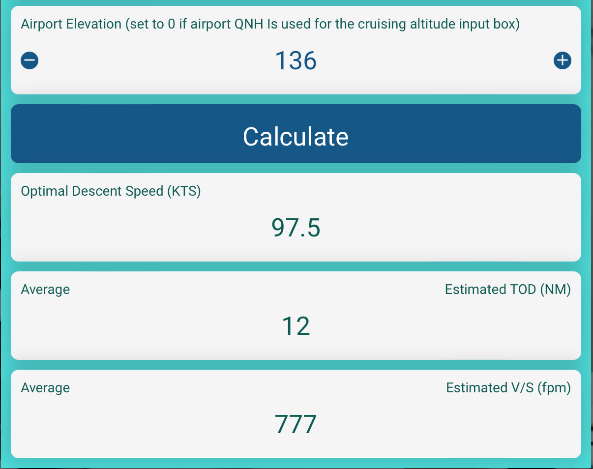 Mobile Descent Path Calculator - Utilities - X-Plane.Org Forum