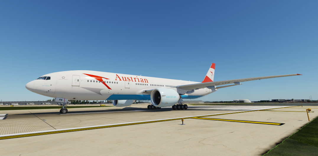Austrian B777-2Z9(ER) OE-LPB old blue belly - FF 777 Ultimate - X-Plane ...