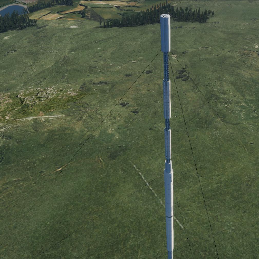 Winter Hill TV Mast (VRP) - Illuminated w. Guide Wires - Scenery ...