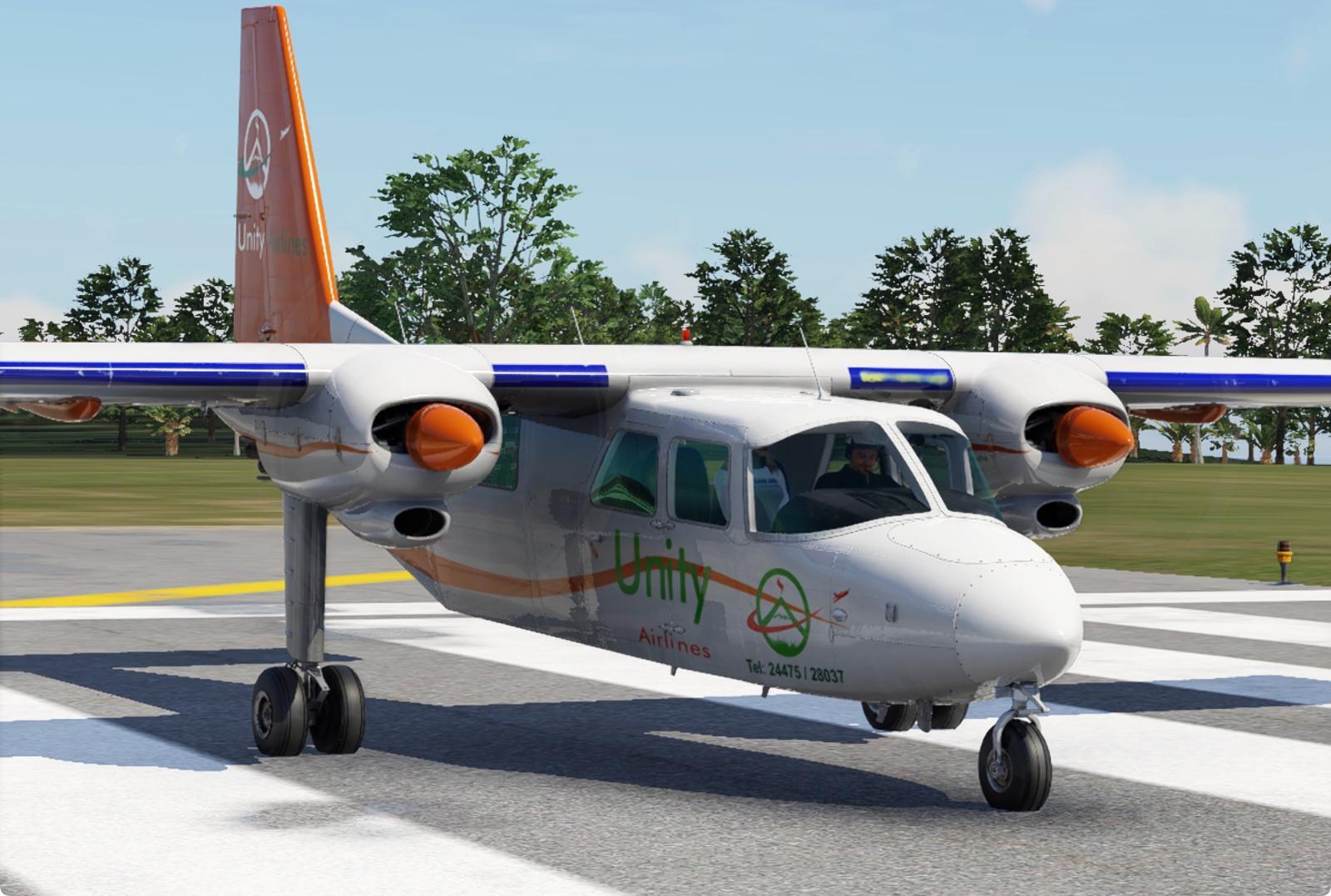 Unity Airlines YJ-006 Livery for Thranda Islander. - BN-2A Islander ...
