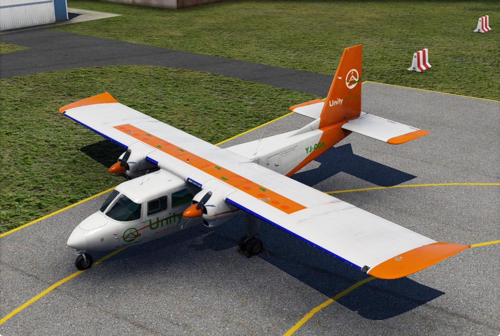 Unity Airlines YJ-006 Livery for Thranda Islander. - BN-2A Islander ...