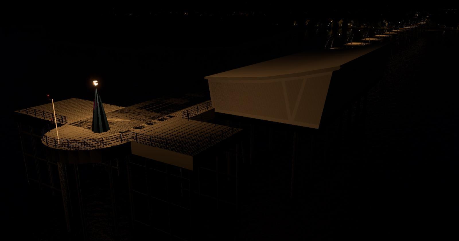 Southport Pier (VRP for Blackpool EGNH and Warton EGNO) with lighting ...