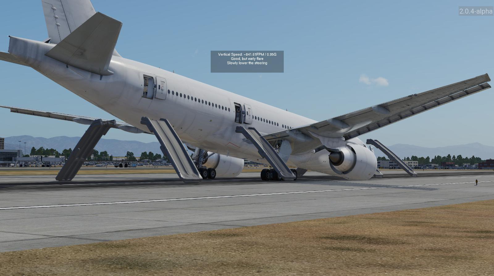 [task created] emergency slides position with nose gear collapsed ...