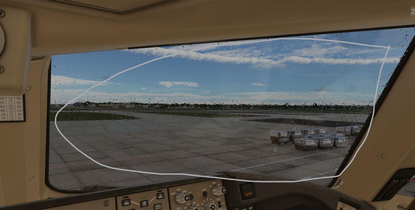 Rain effect partially missing on the captain's windshield - FIXED - X ...