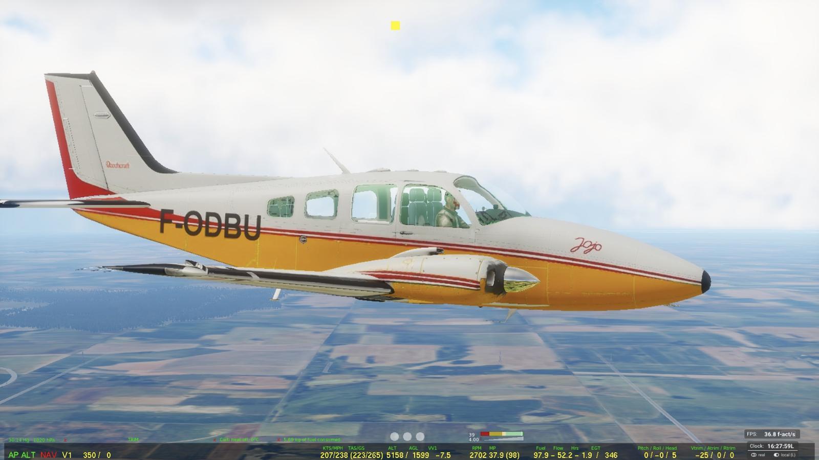 Beech BARON 58TC Jojo de Jacques BREL - General Aviation - X-Plane.Org ...