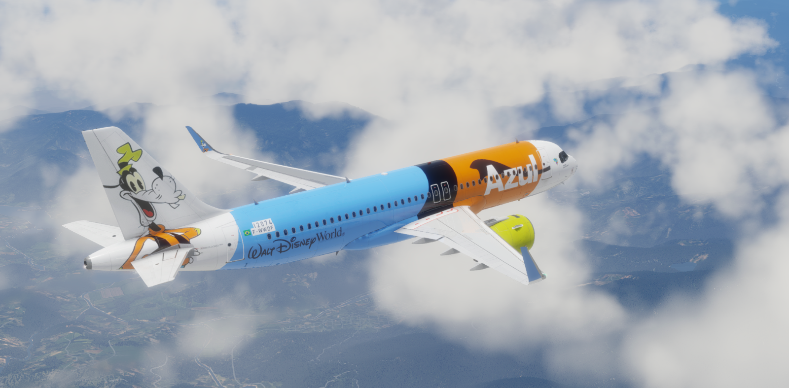 Toliss a320 Neo Azul Goofy - Walt Disney World Livery - Toliss A320 - X ...