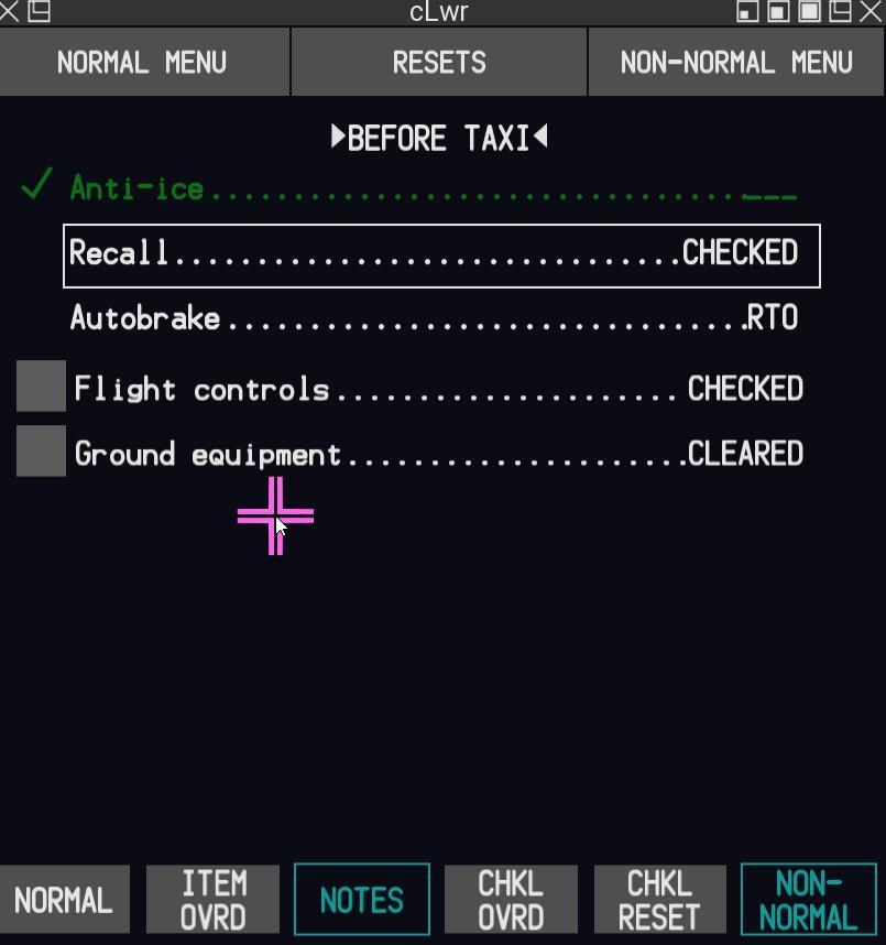 Normal checklists: monitored and non-monitored items - Questions ...