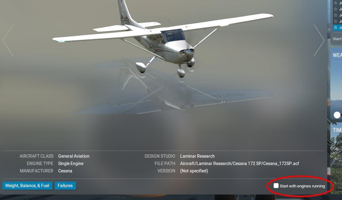 "Half" Start with Engines Running - Using X-Plane - X-Plane.Org Forum