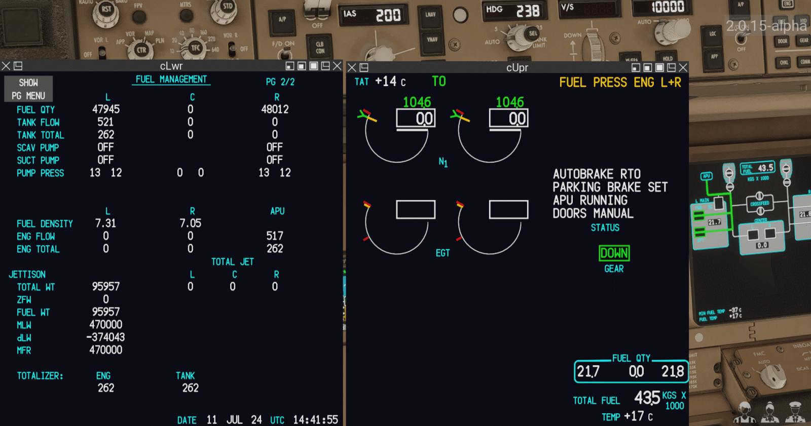 EICAS FUEL PRESS L+R not on the correct moment. - FIXED - X-Plane.Org Forum