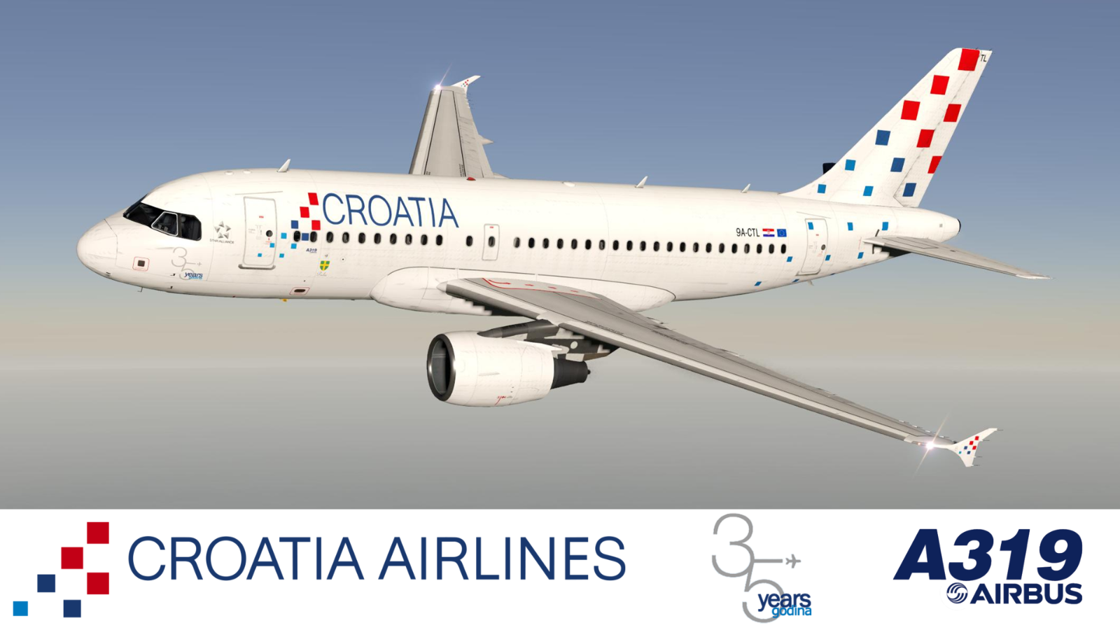 ToLiss A319 Croatia Airlines (New Logo) 35 Years - Toliss A319 - X ...