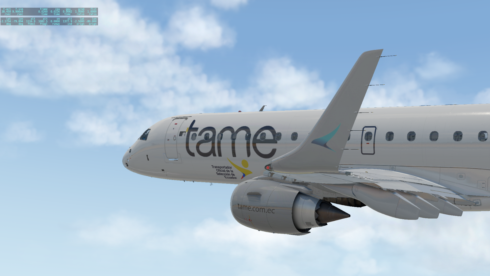 Embraer E-JET E190 TameEp Final Livery (HC-CGG) - Freeware E175-E195 by ...